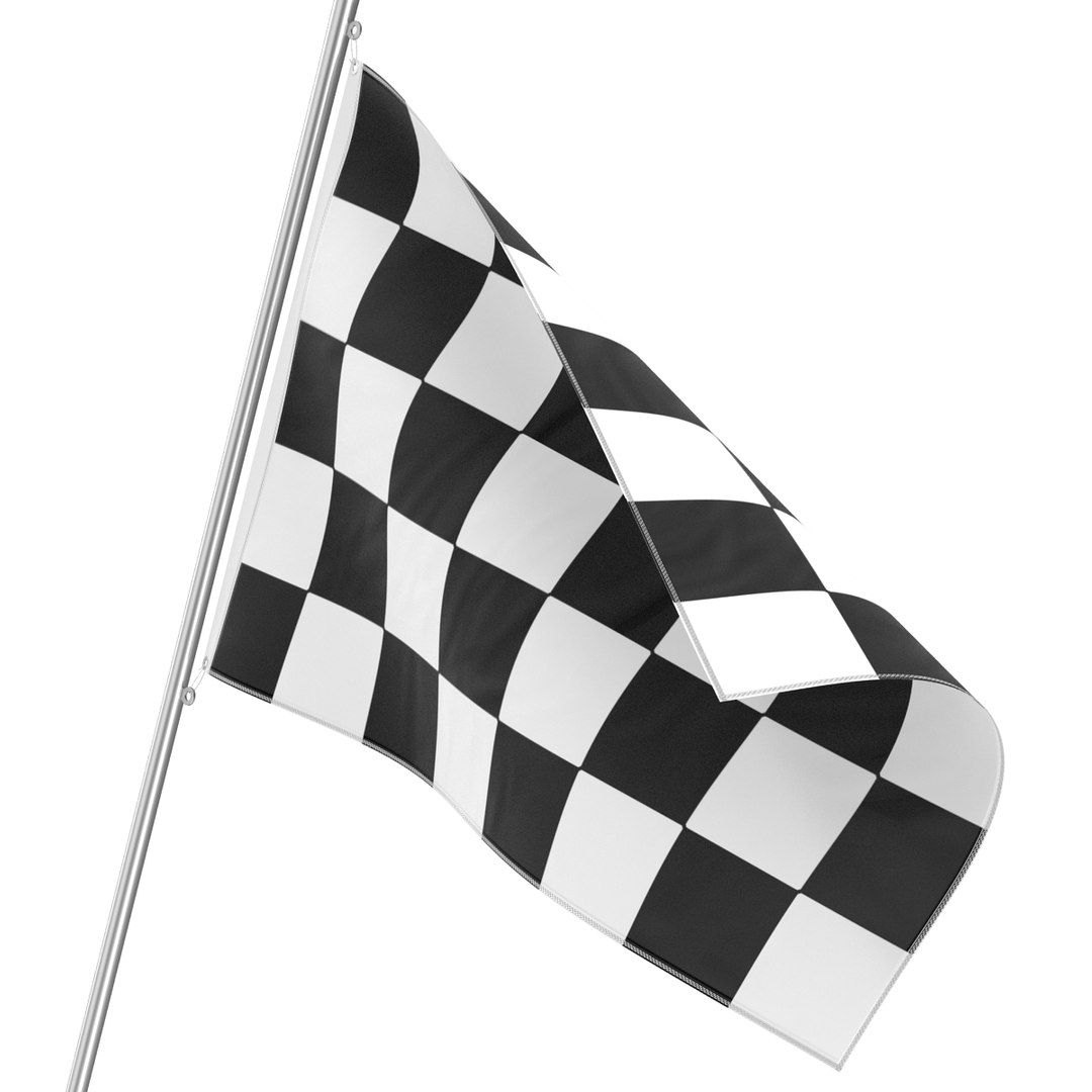 3d Racing Flag Modeled Model
