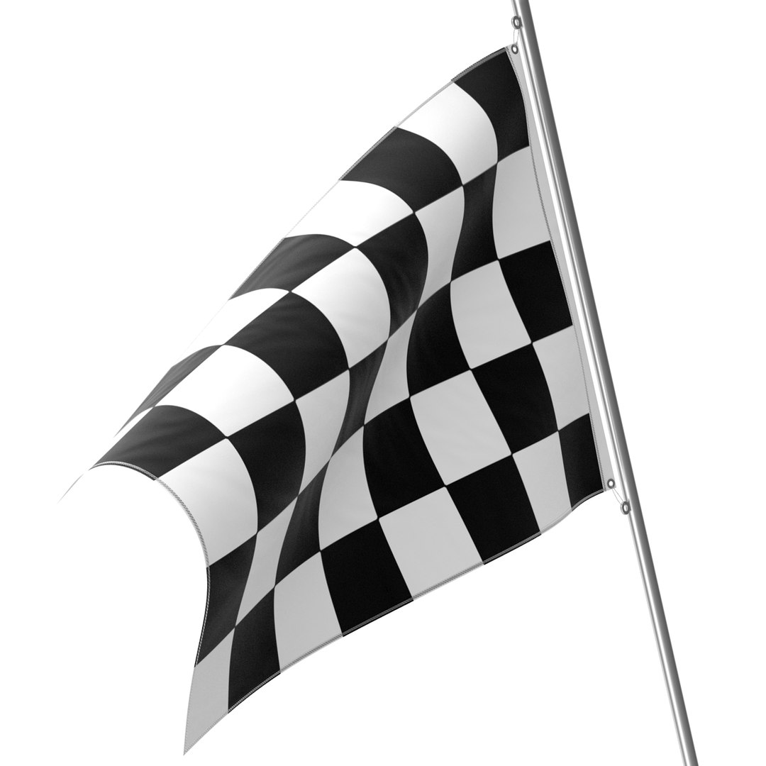 3d Racing Flag Modeled Model