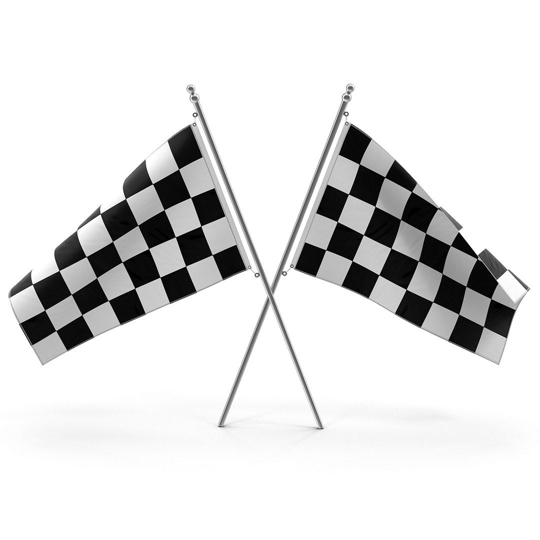 3d racing flag modeled model