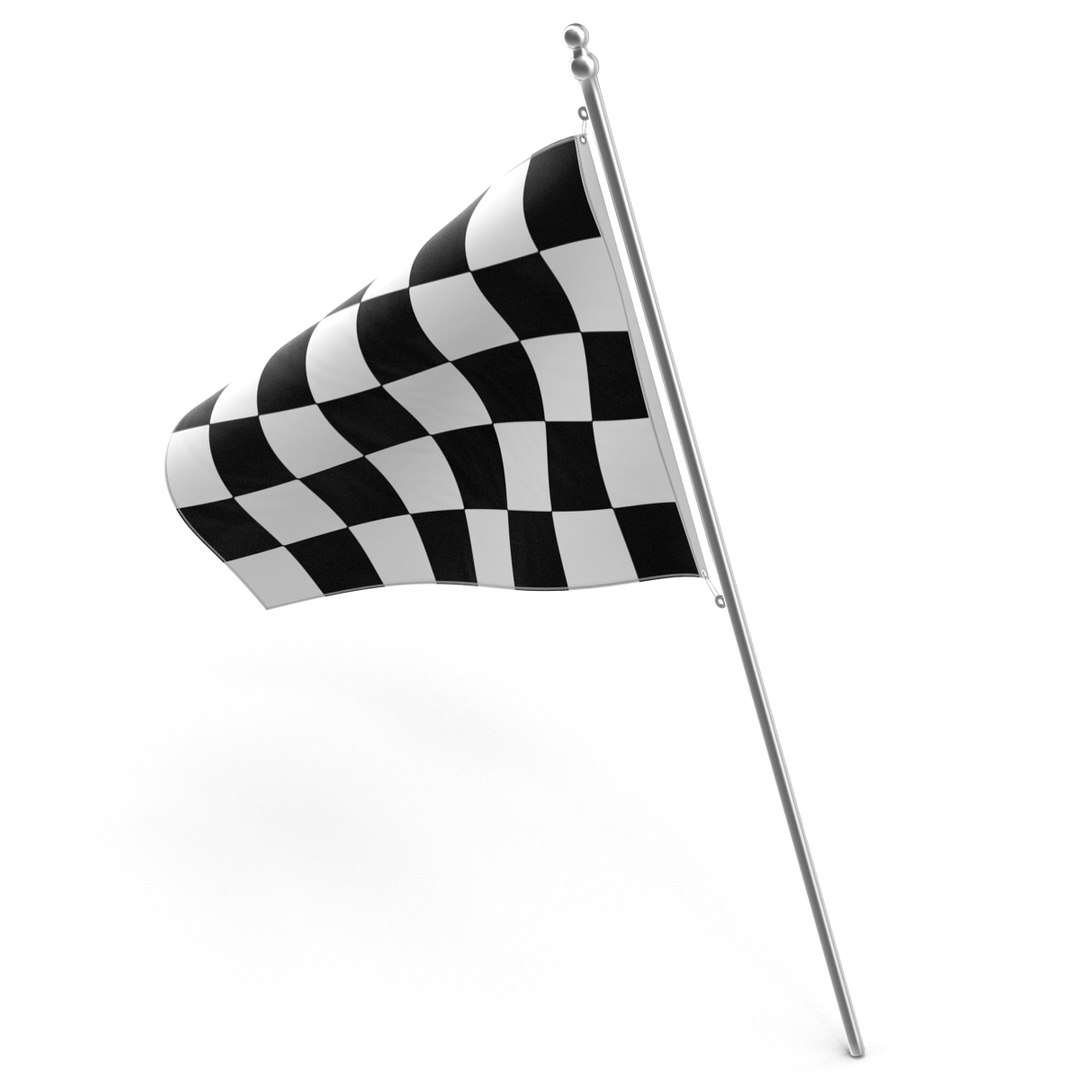 3d Racing Flag Modeled Model