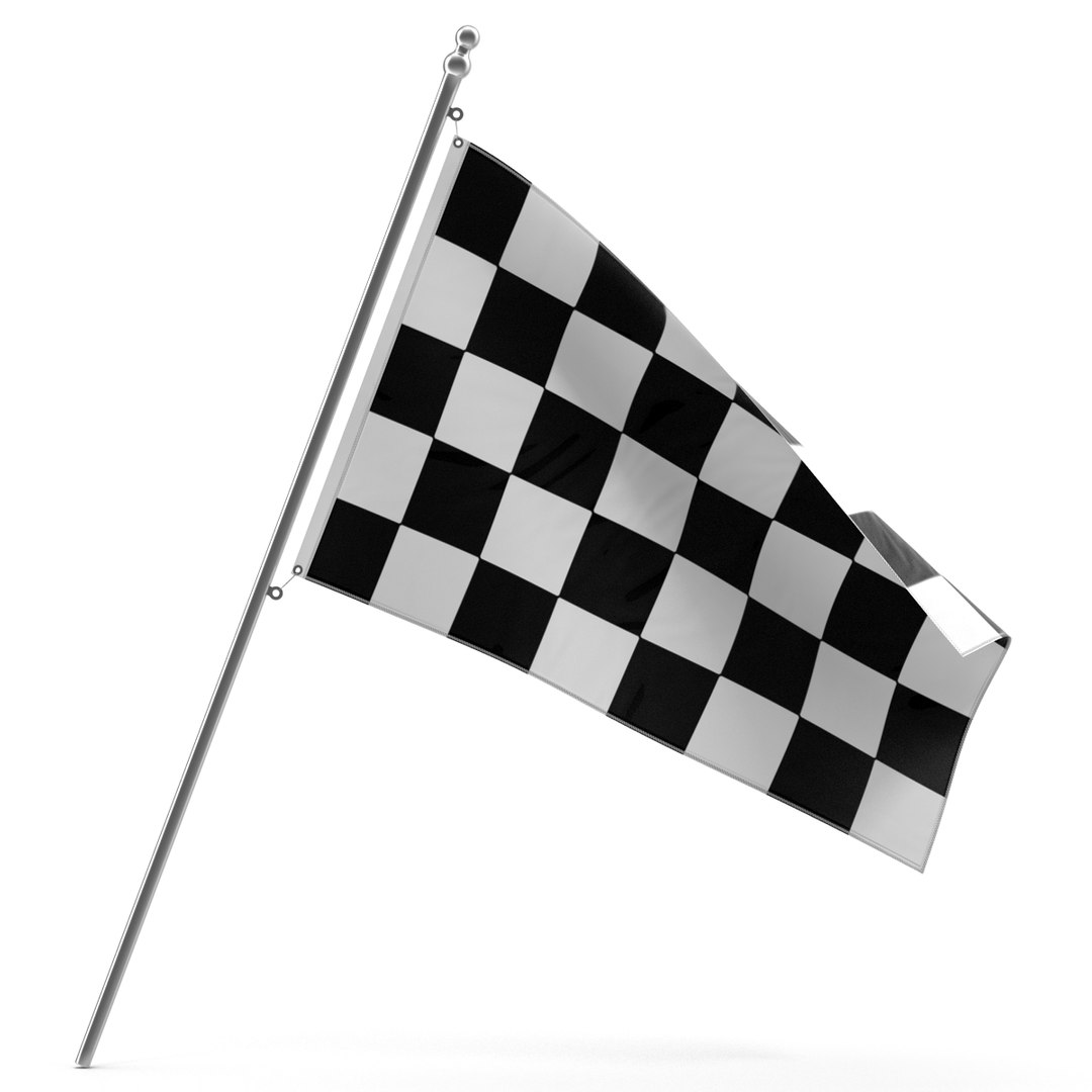 3d Racing Flag Modeled Model