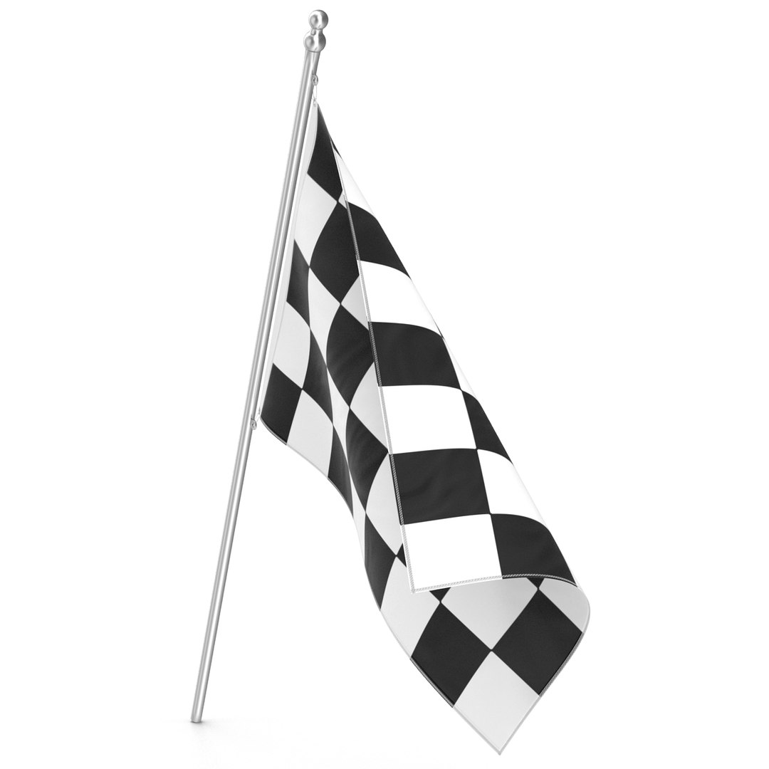 3d Racing Flag Modeled Model