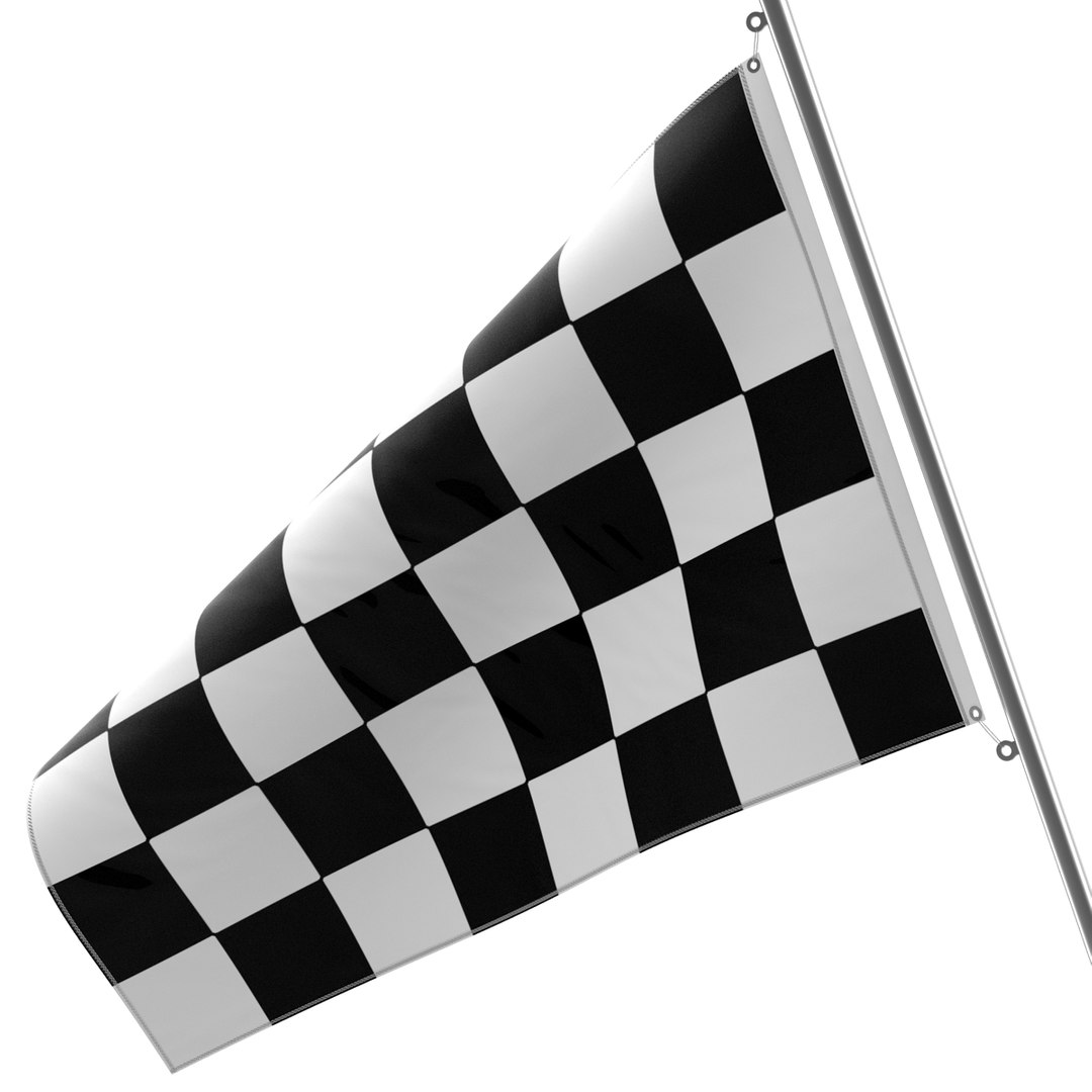 3d Racing Flag Modeled Model