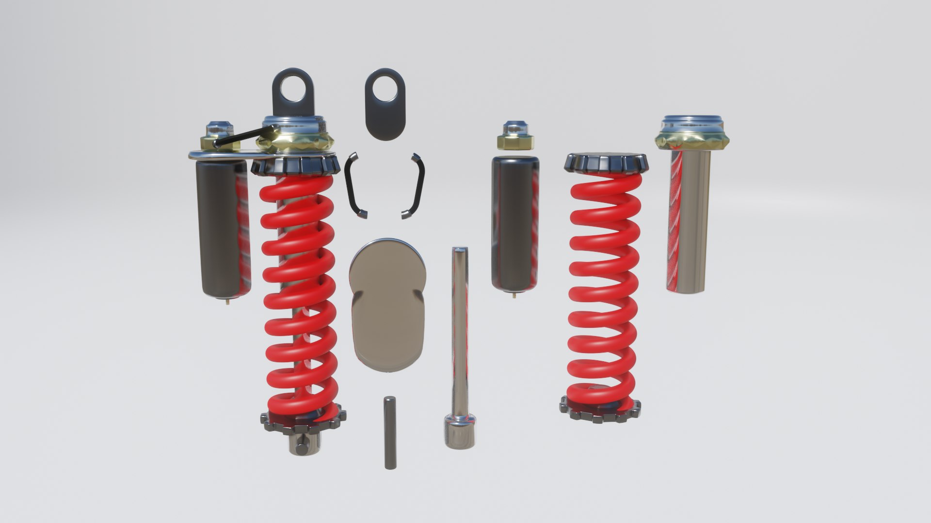 свободно 3D модель Off-Road Motorcycle Rear Suspension Shock Absorber ...