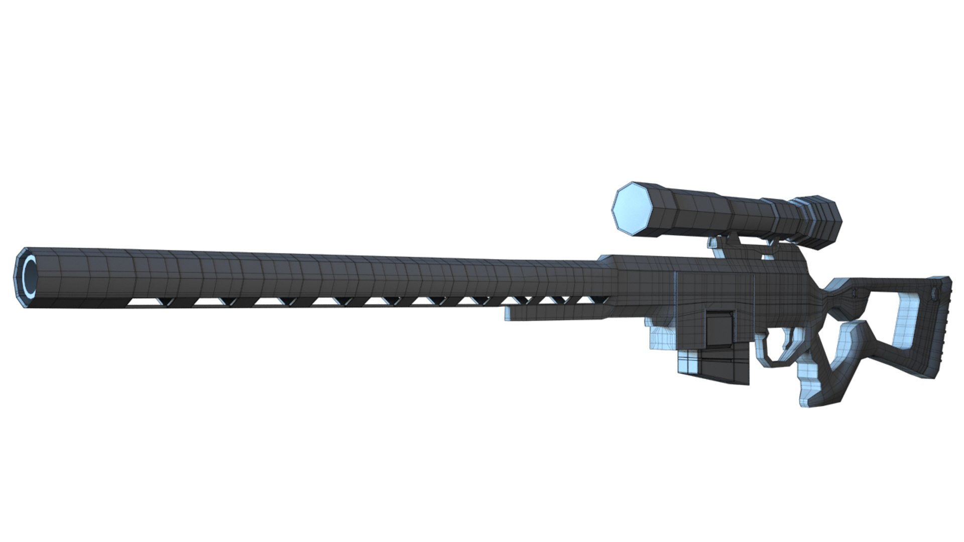 Sniper Rifle Base Mesh Obj