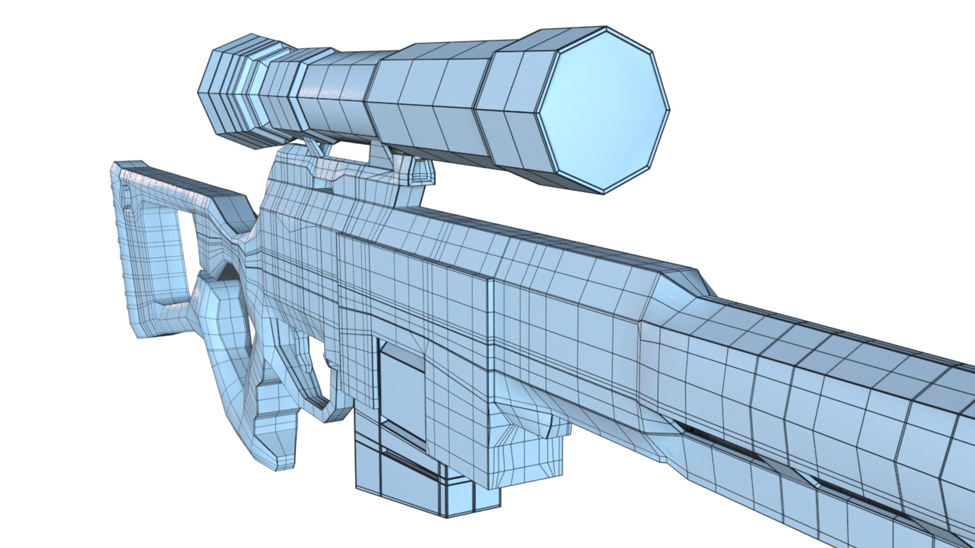 Sniper Rifle Base Mesh Obj
