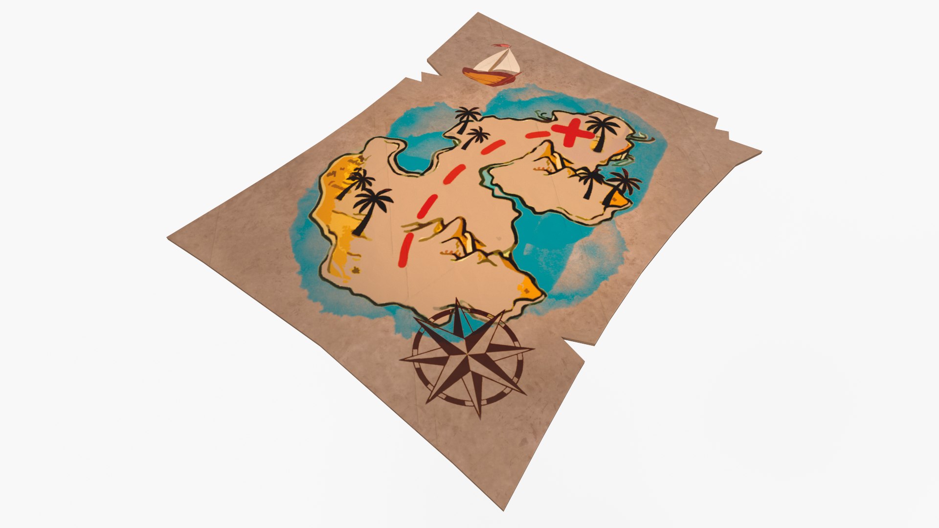 Treasure Map 3D Model - TurboSquid 1717335