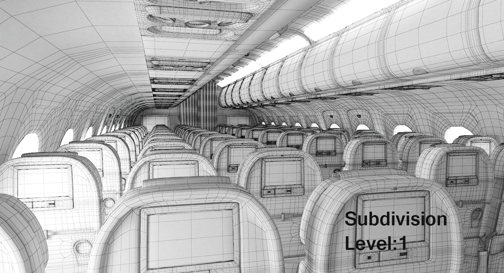 Economy Class Salon 3D Model - TurboSquid 1286729