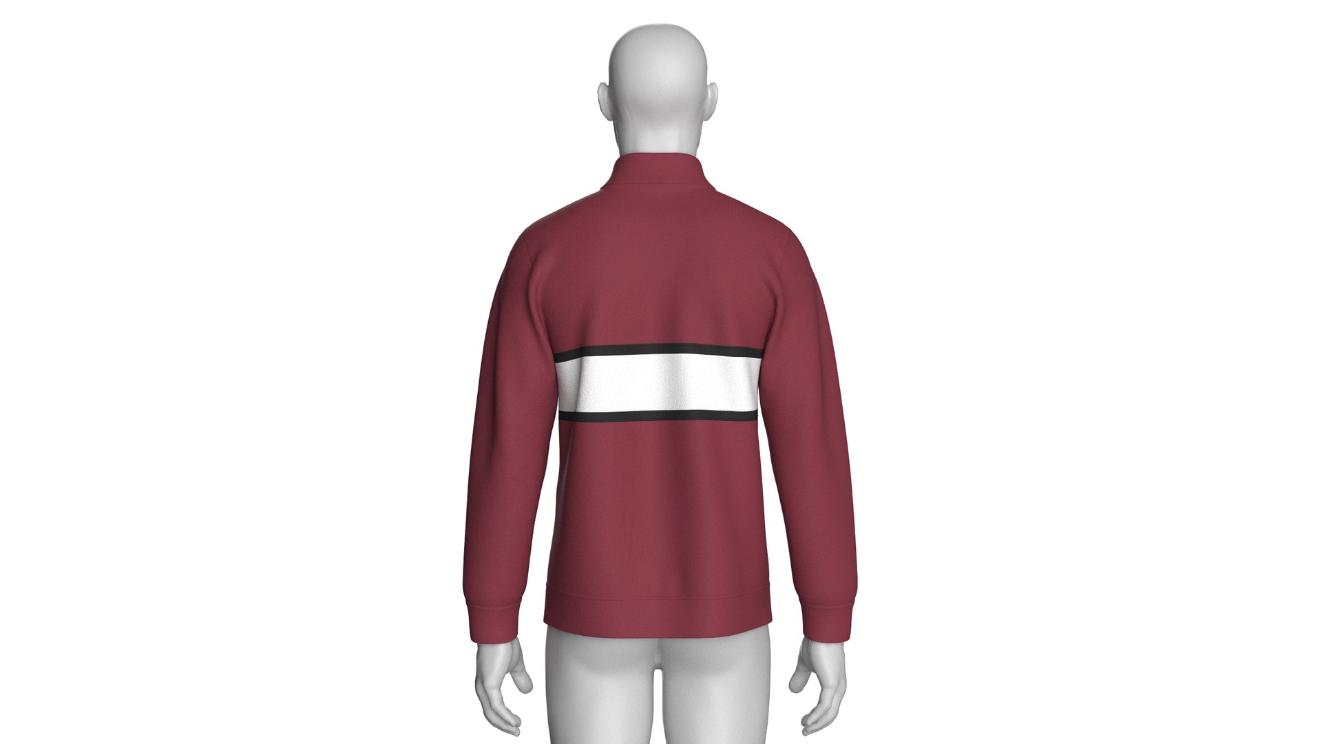 3D Men Half Zip Printed Sweatshirt With Patch - TurboSquid 2519140