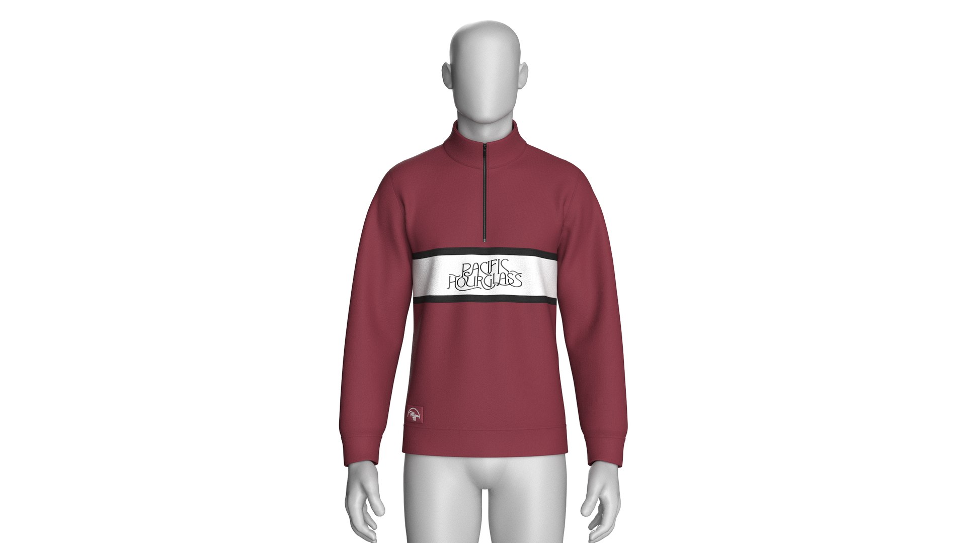 3D Men Half Zip Printed Sweatshirt With Patch - TurboSquid 2519140