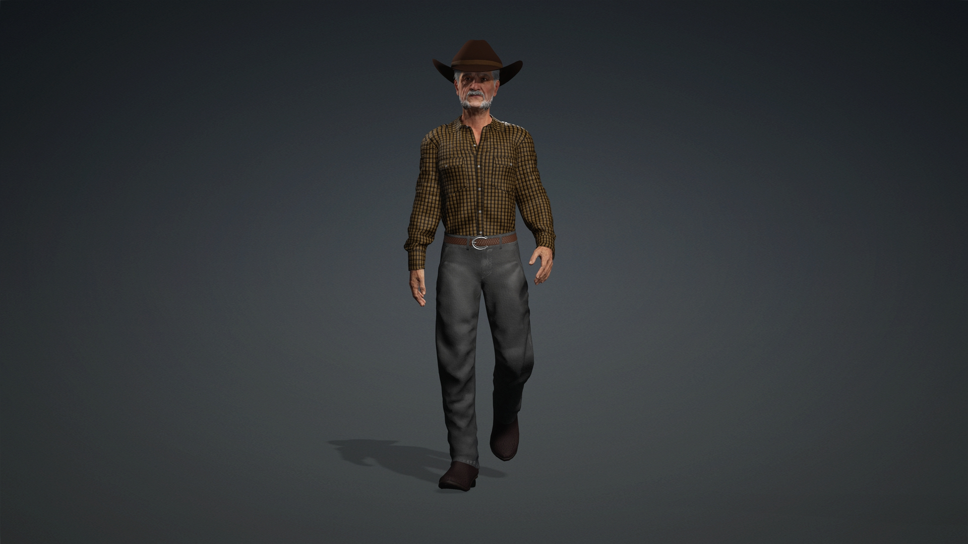 3D Old Man Modern Western Rancher Cowboy - TurboSquid 1924585