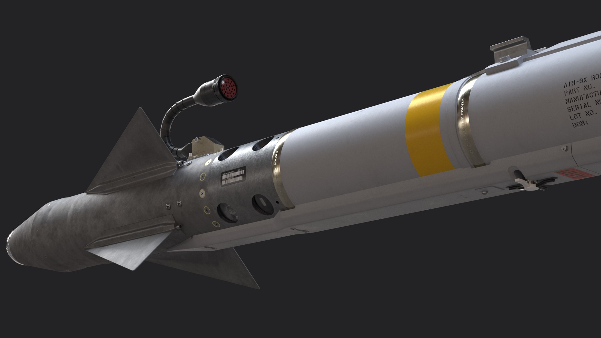 Aim-9x Sidewinder Missile 3d Model