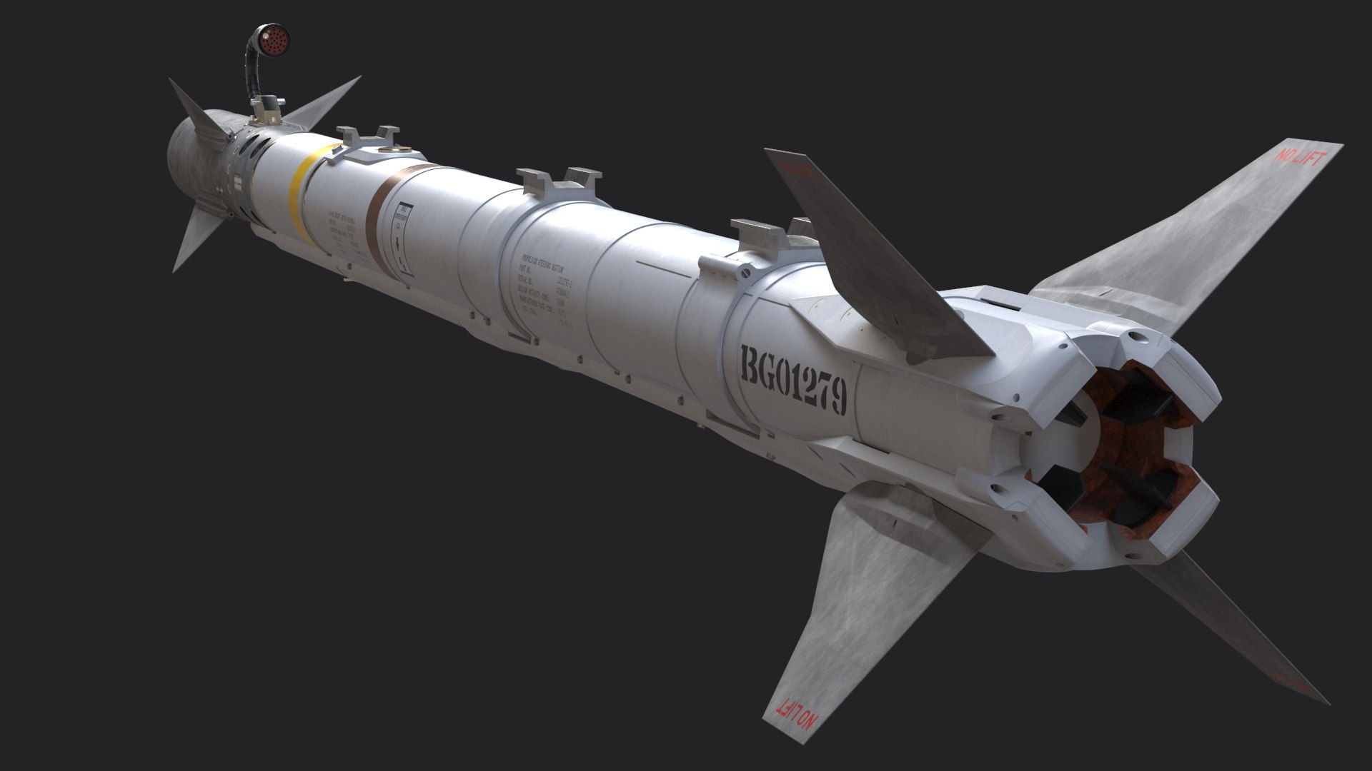 Aim-9x Sidewinder Missile 3d Model