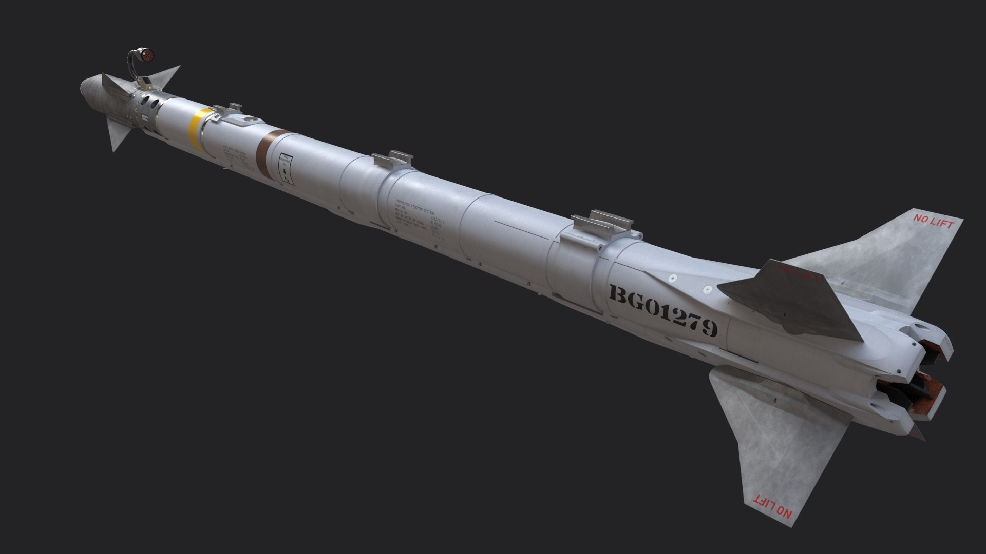 Aim-9x Sidewinder Missile 3d Model