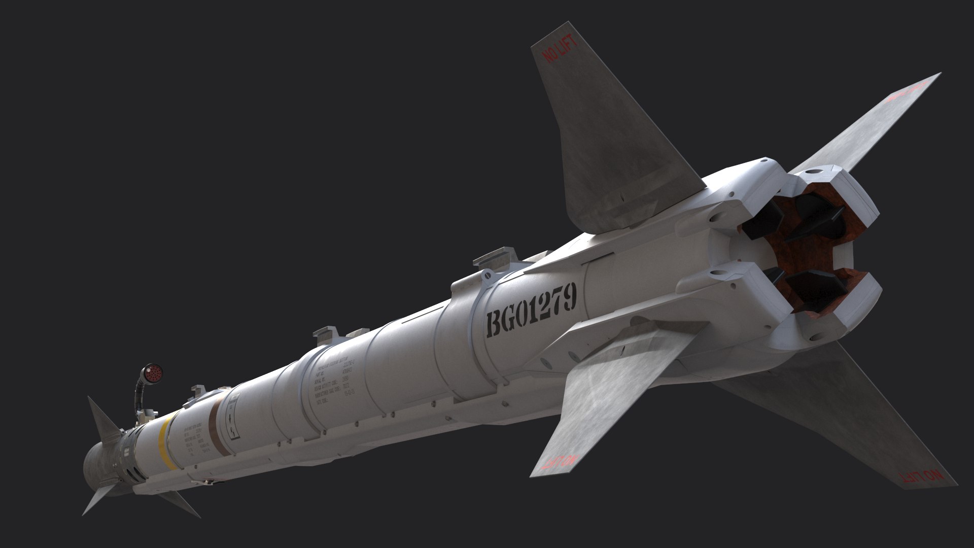 Aim-9x Sidewinder Missile 3d Model