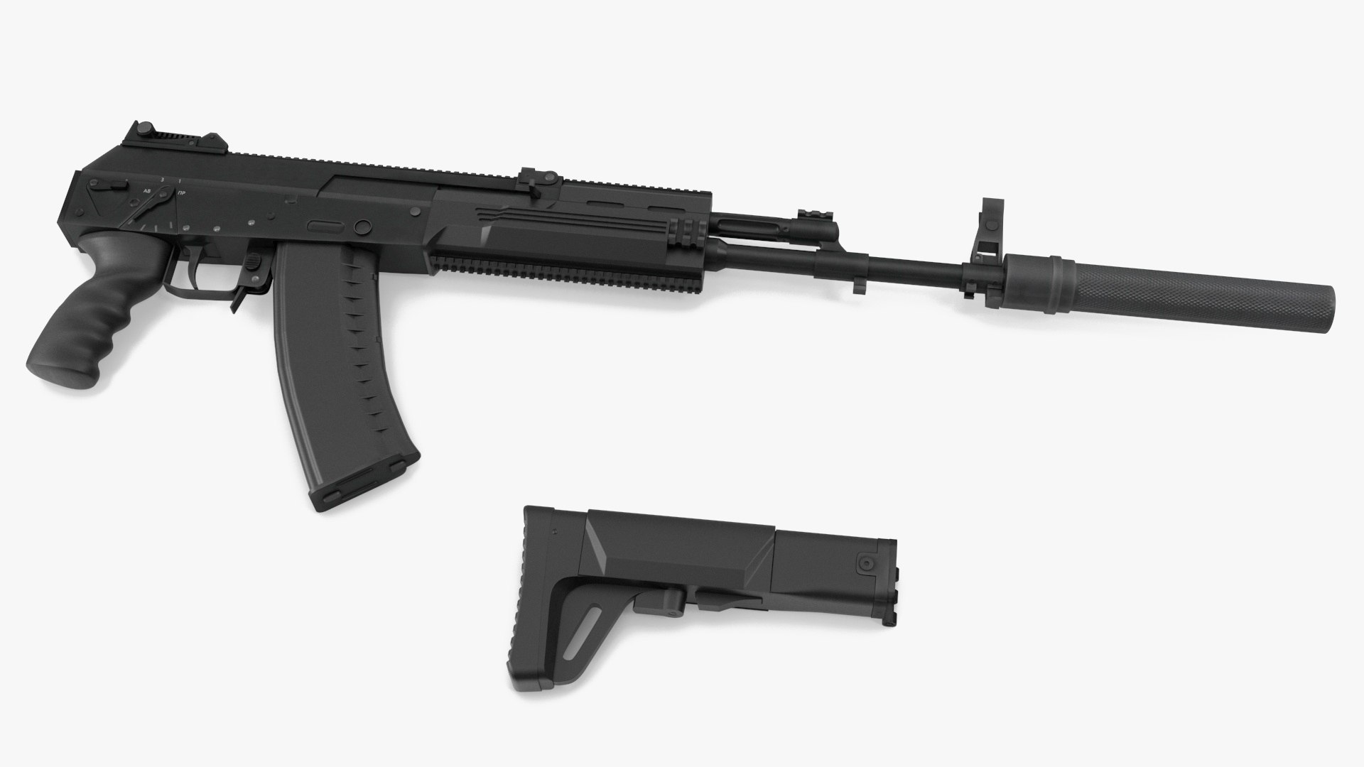 3D Assault Rifle AK-12 2011 With Suppressor New Model - TurboSquid 2131140