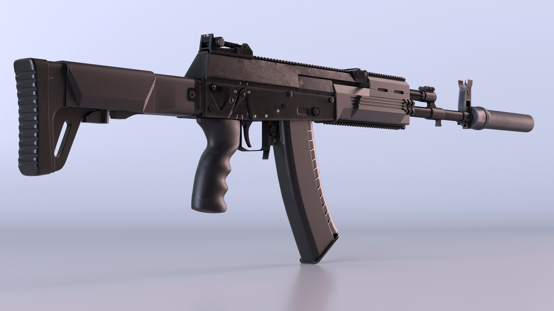 3D Assault Rifle AK-12 2011 With Suppressor New Model - TurboSquid 2131140