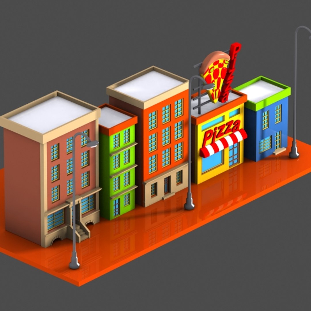 Cartoon Street Toon 3d Model
