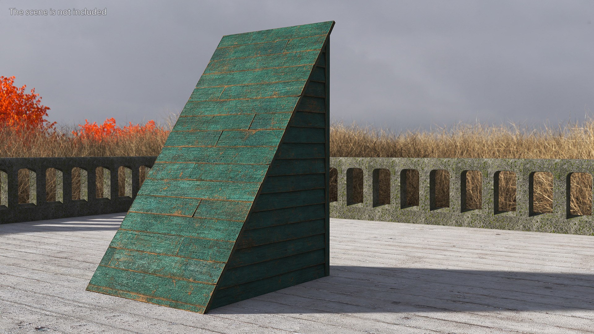 Rustic Pitched Style Rooftop Building Green 3D Model - TurboSquid 2207109