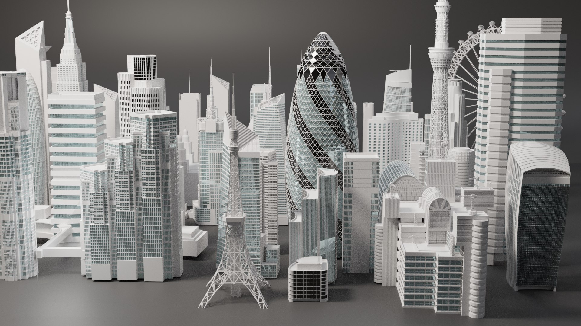 3D 100 Real World High Detailed Skyscrapers And Buildings - TurboSquid ...