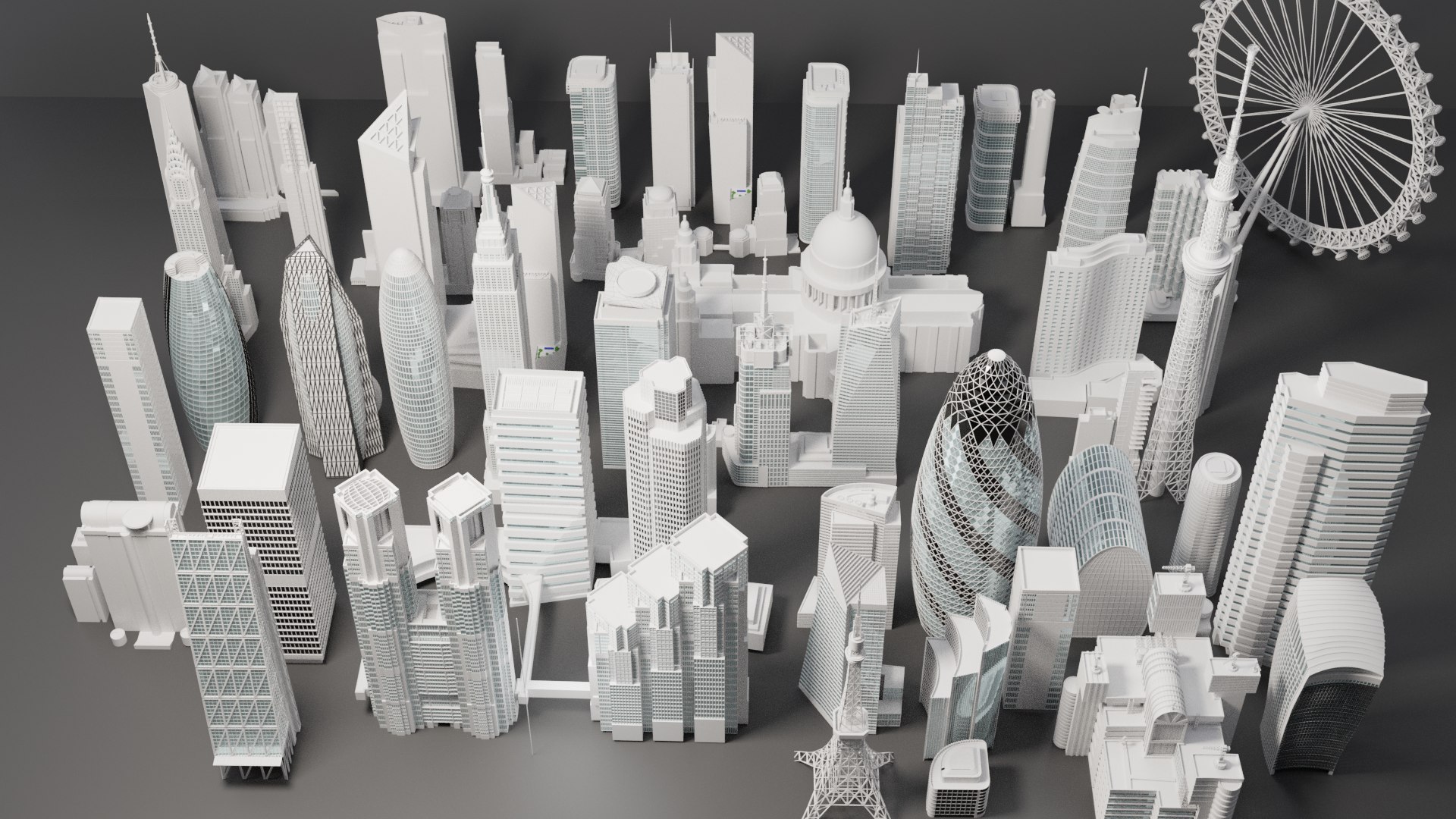 3D 100 Real World High Detailed Skyscrapers And Buildings - TurboSquid ...