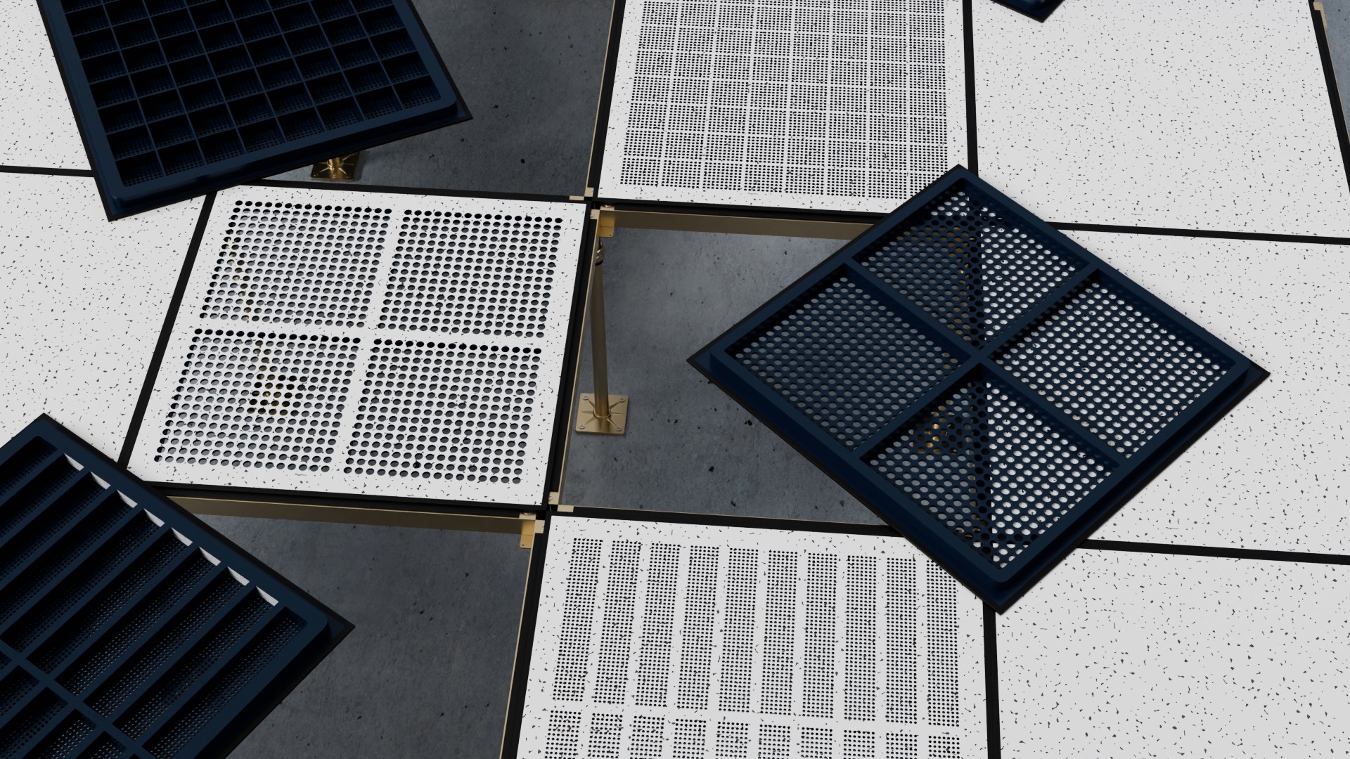 3D Model Raised Floor 9 Type Set - TurboSquid 2351531