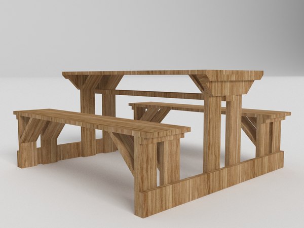3d table picnic model