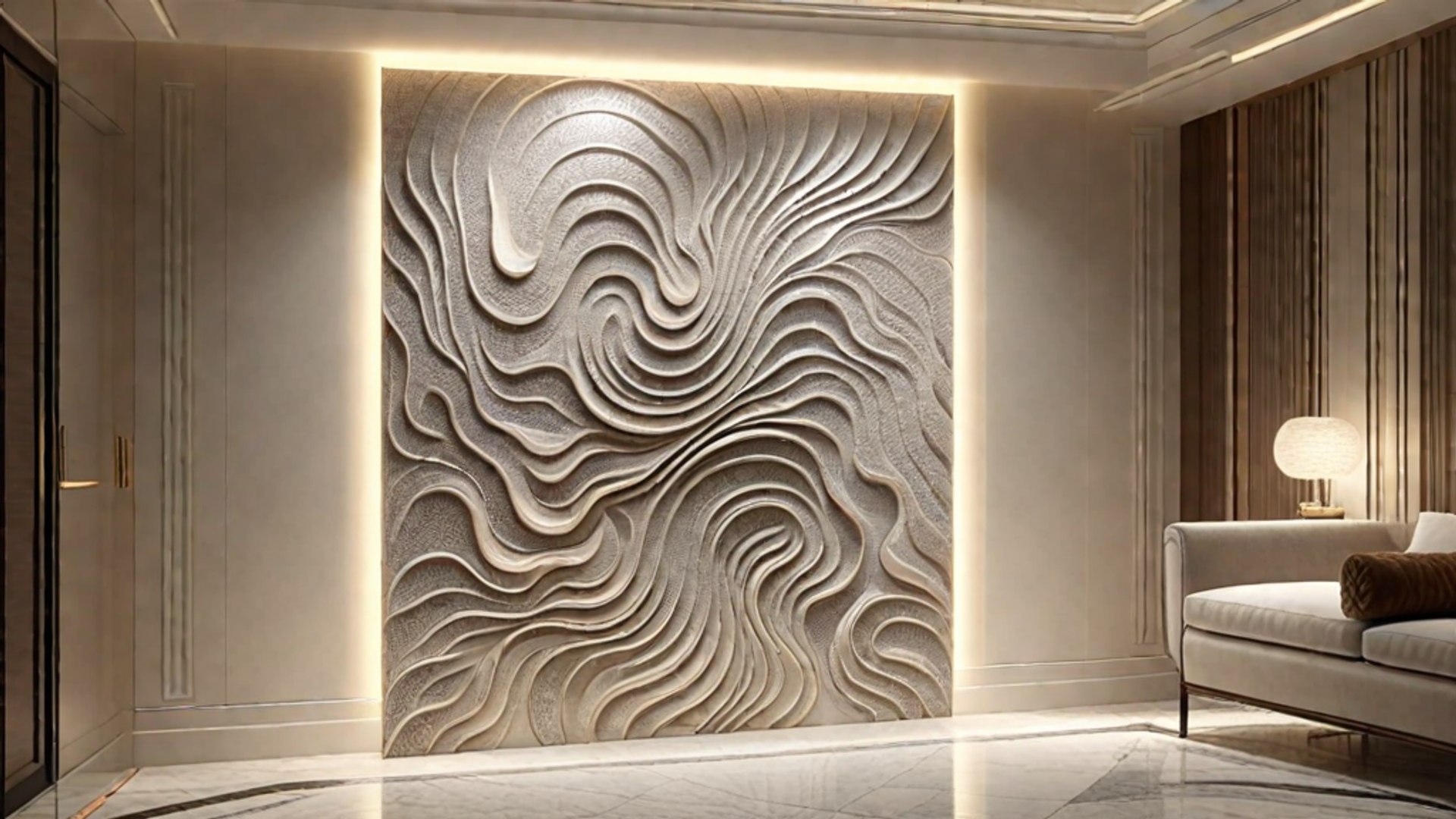 Decorative Wave Wall Panel For CNC - Flowing Modern Style 03 ...