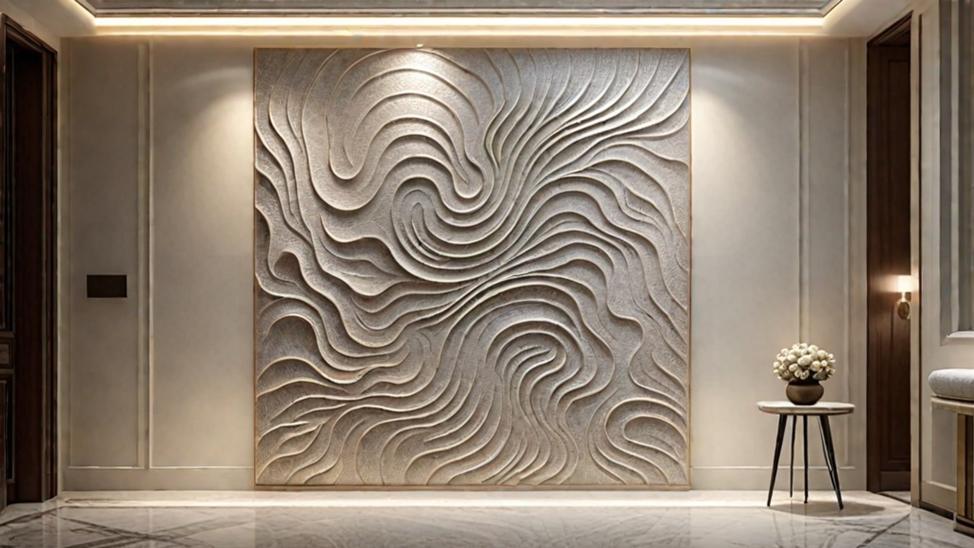 Decorative Wave Wall Panel For CNC - Flowing Modern Style 03 ...