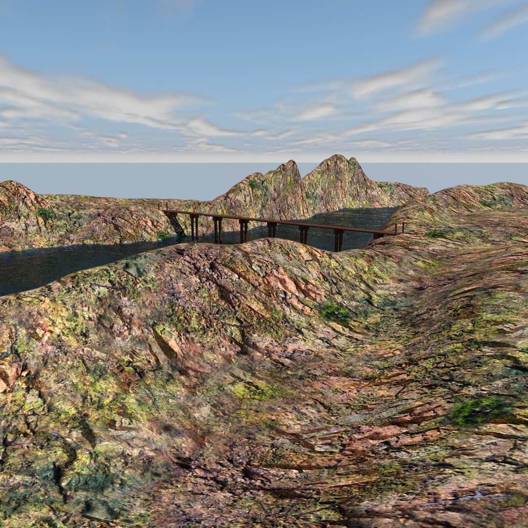 3ds Max Landscape Water Mountains