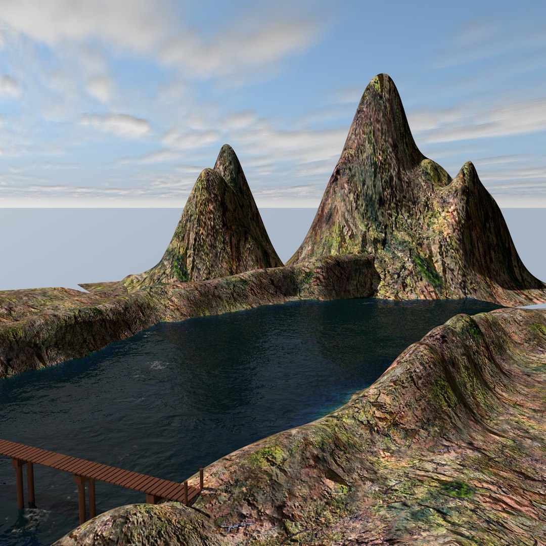 3ds Max Landscape Water Mountains