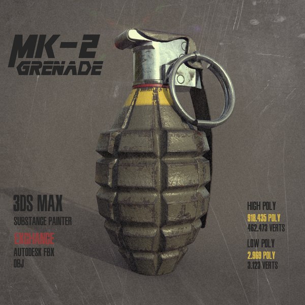 Mk 2 Grenade 3D Models for Download | TurboSquid