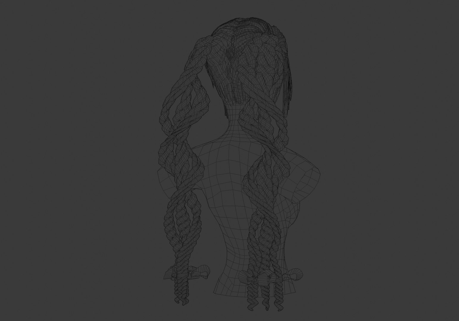 3D Braids Ribbon Hair Model - TurboSquid 1943341