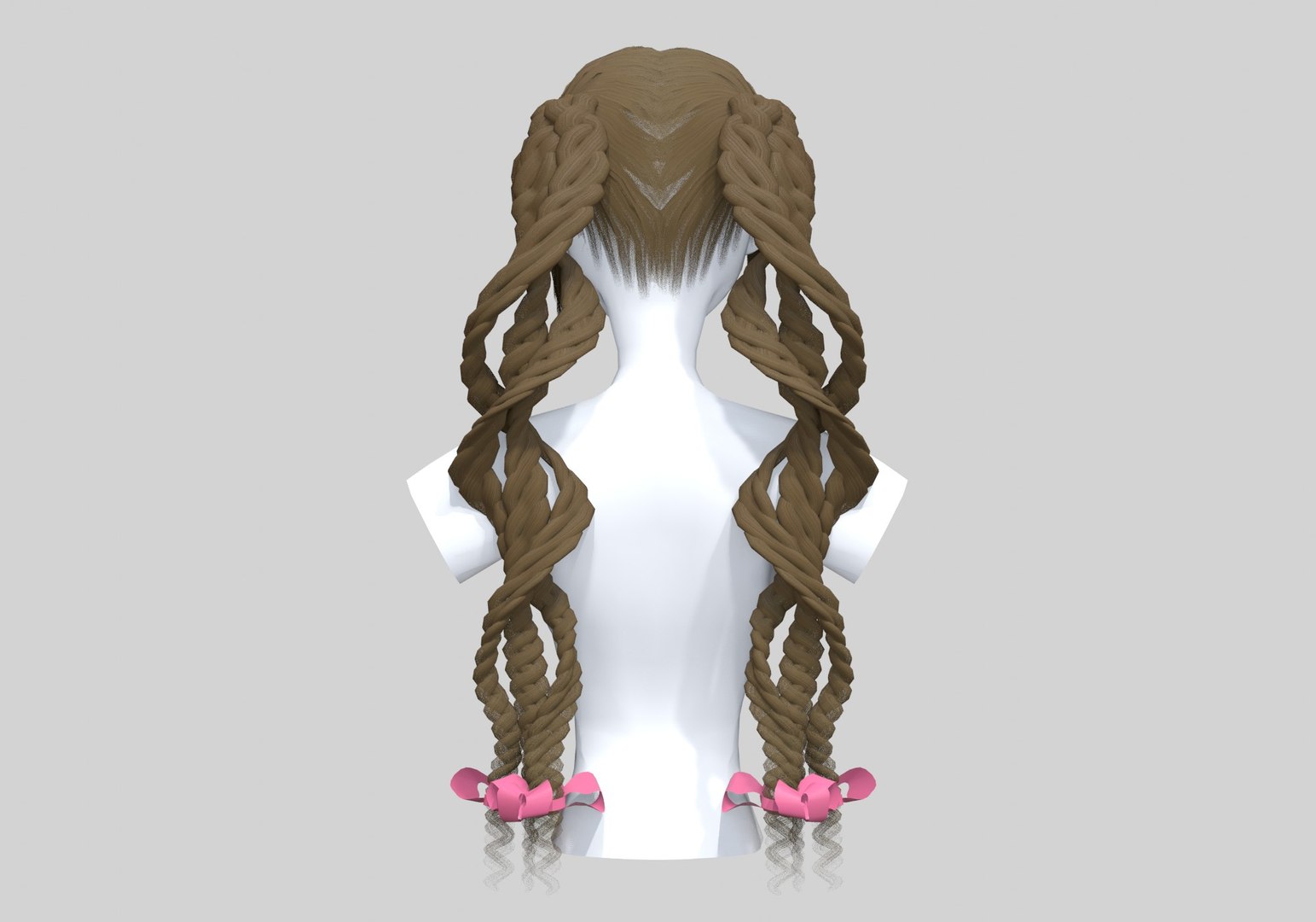 3D Braids Ribbon Hair Model - TurboSquid 1943341