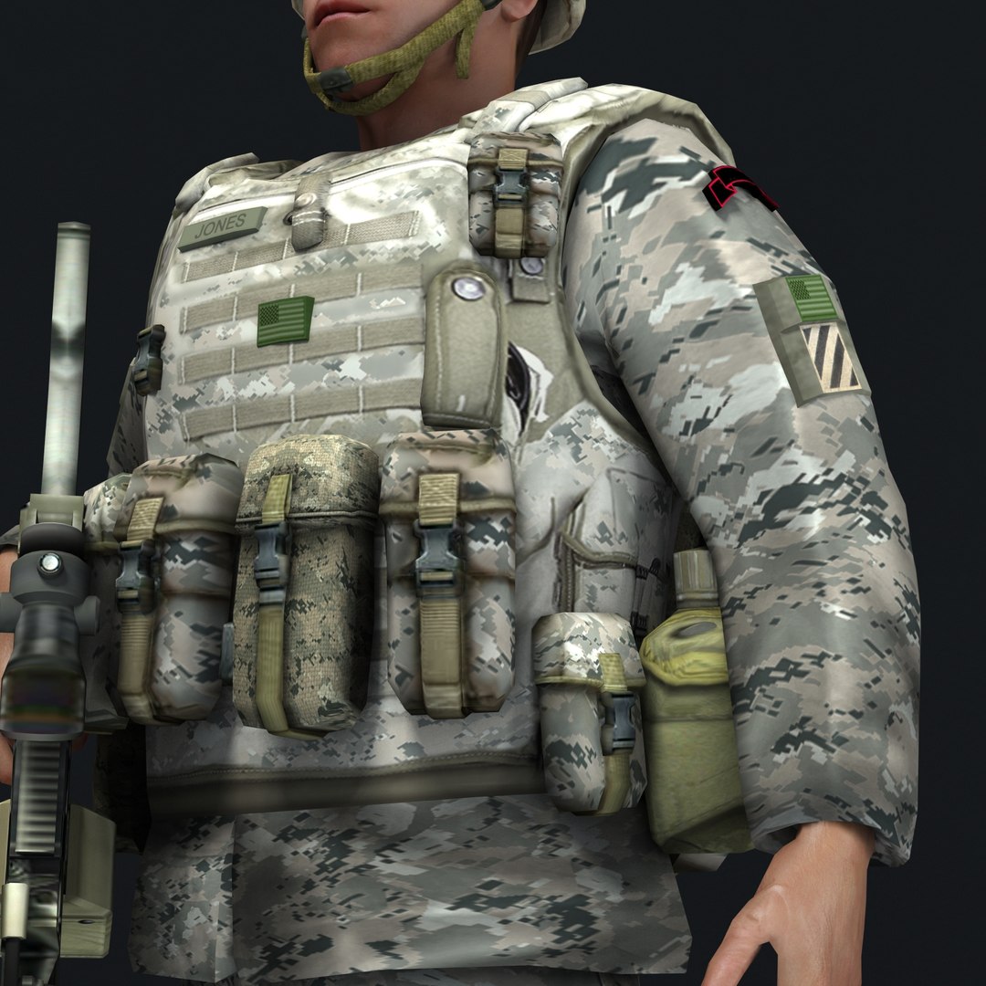 army rigged 3d model