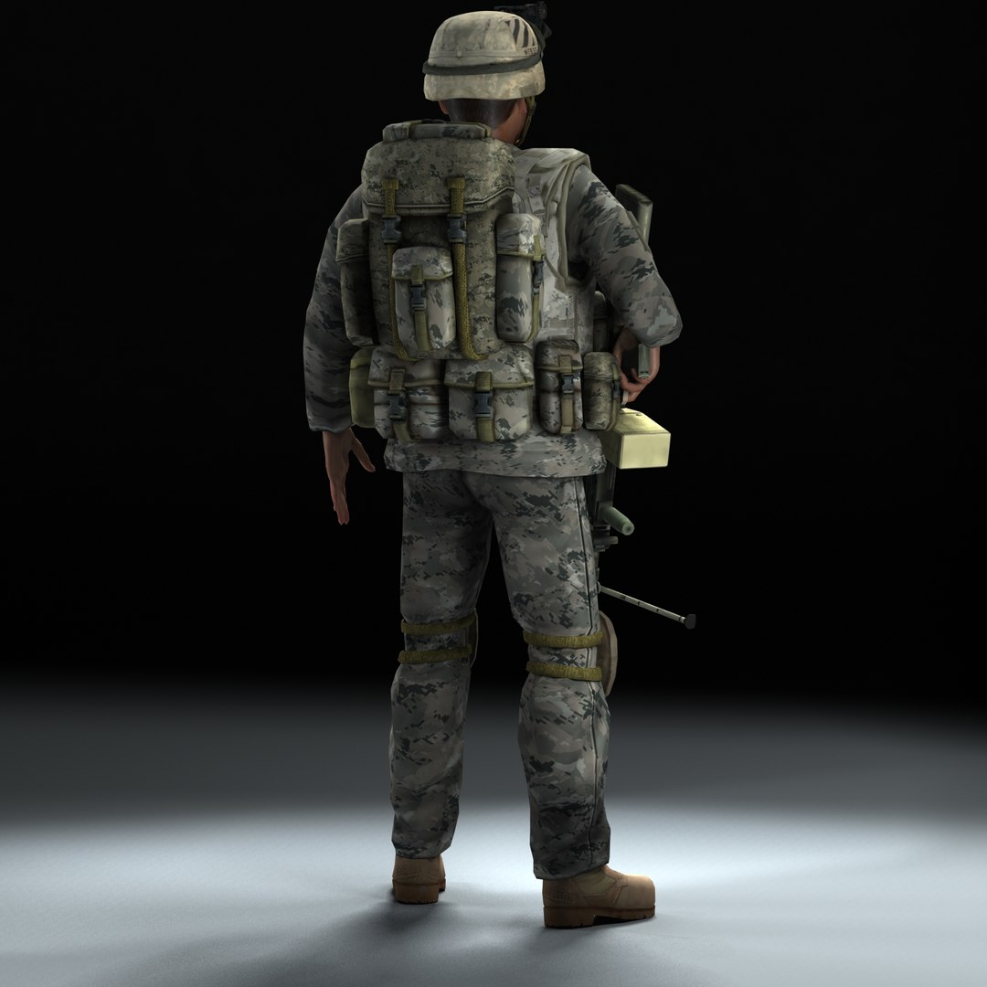 army rigged 3d model