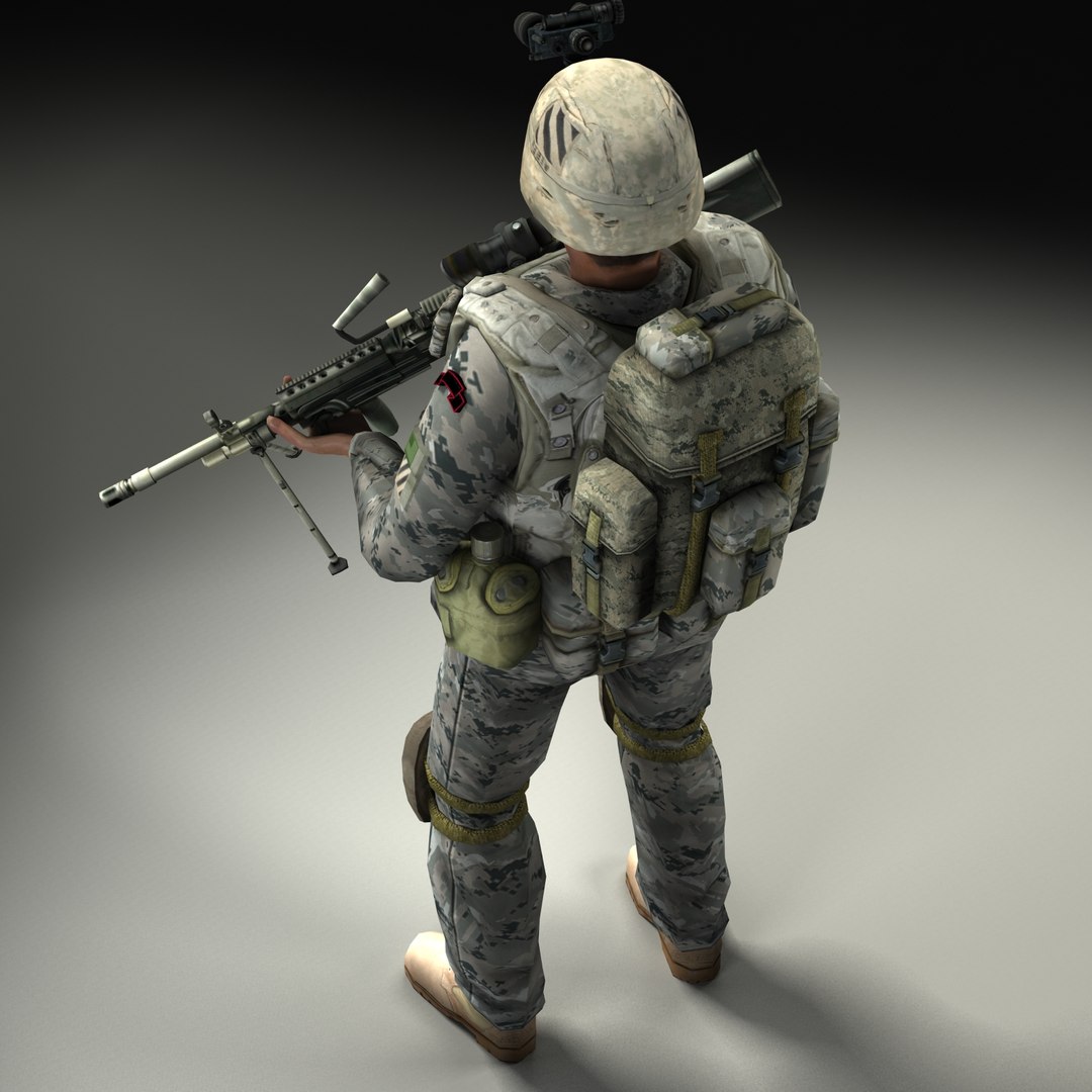 army rigged 3d model
