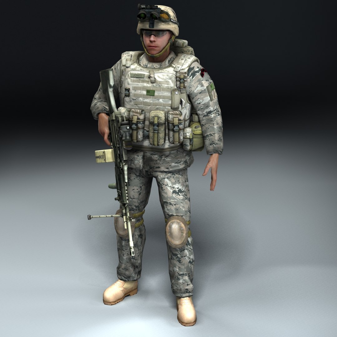 army rigged 3d model