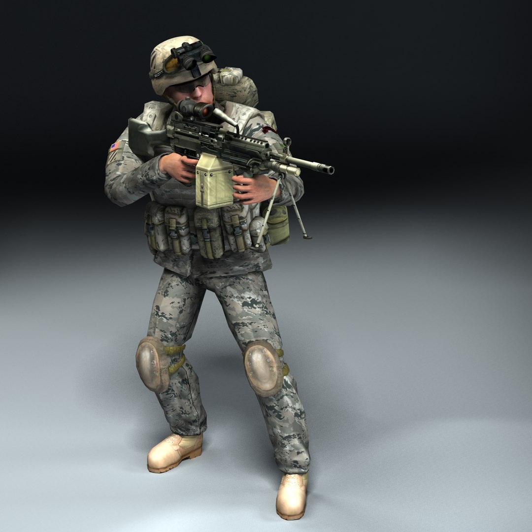 army rigged 3d model