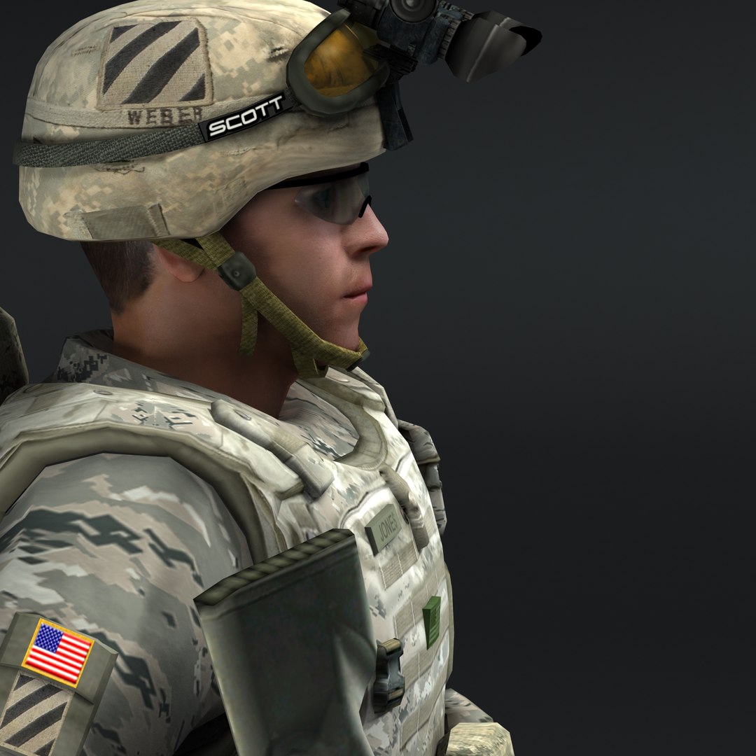 army rigged 3d model