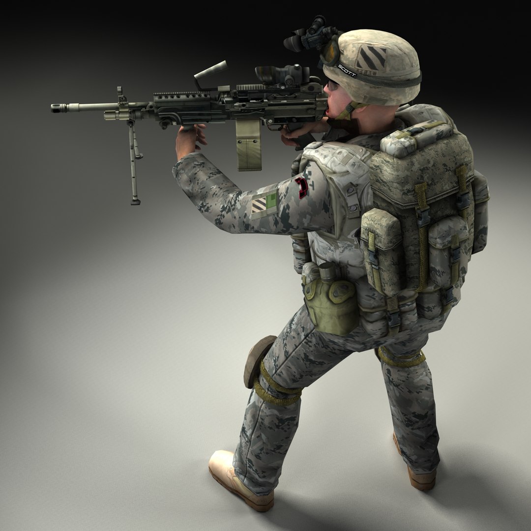 army rigged 3d model