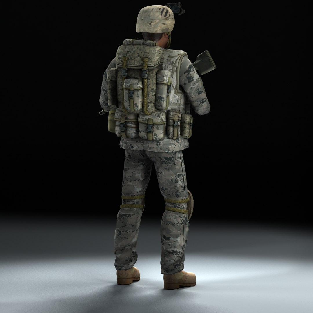 army rigged 3d model