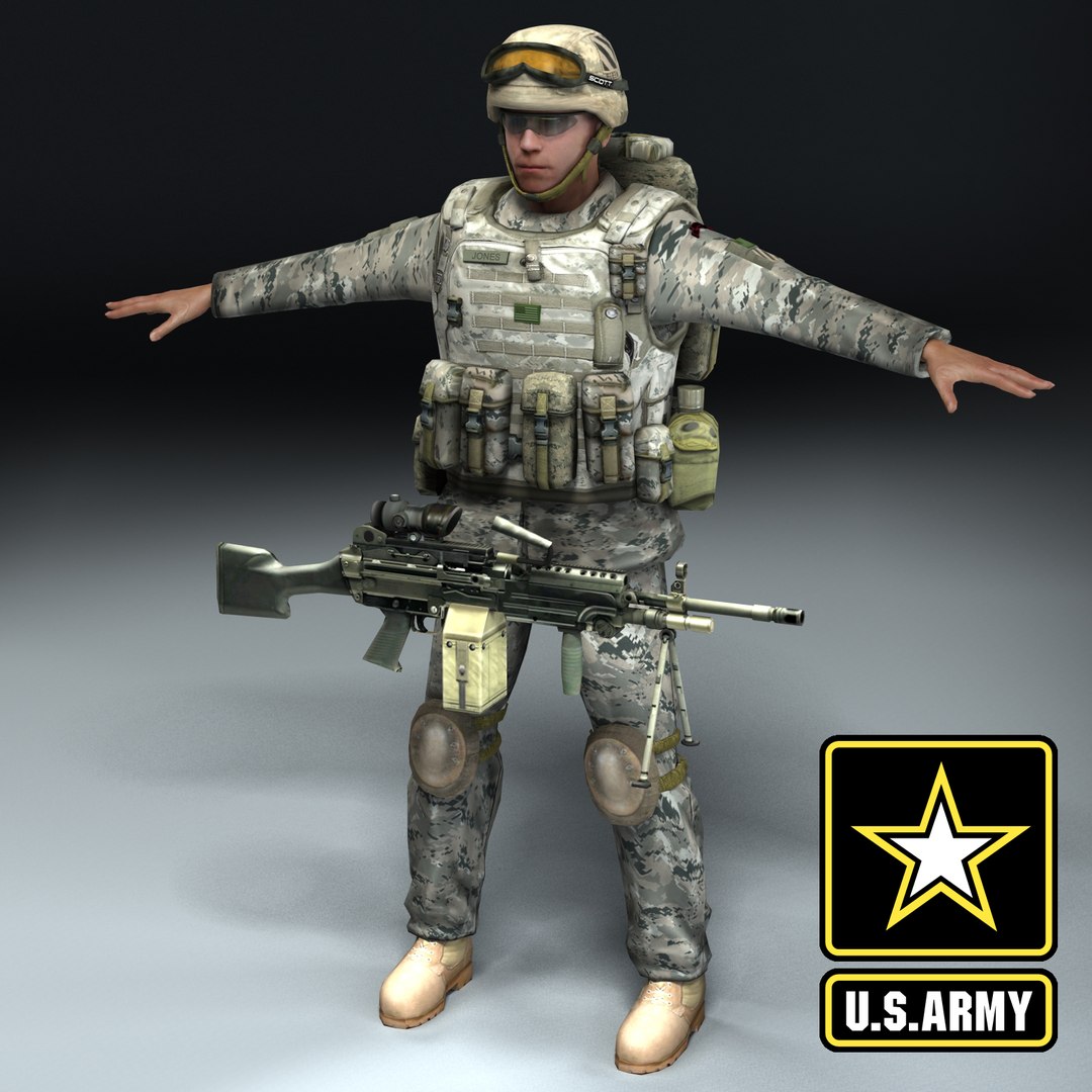 army rigged 3d model
