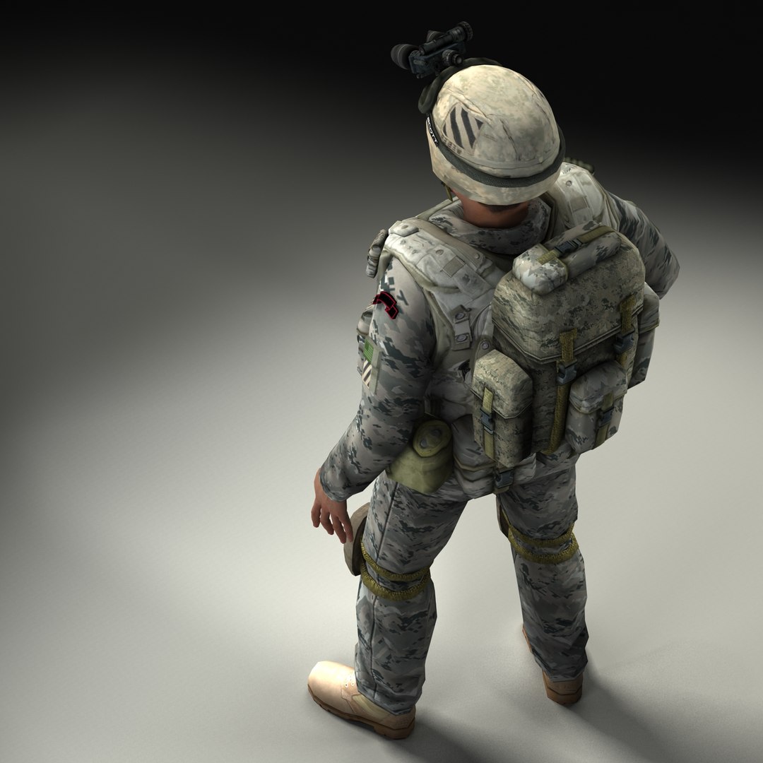 army rigged 3d model