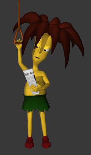 3d model of sideshow bob simpsons