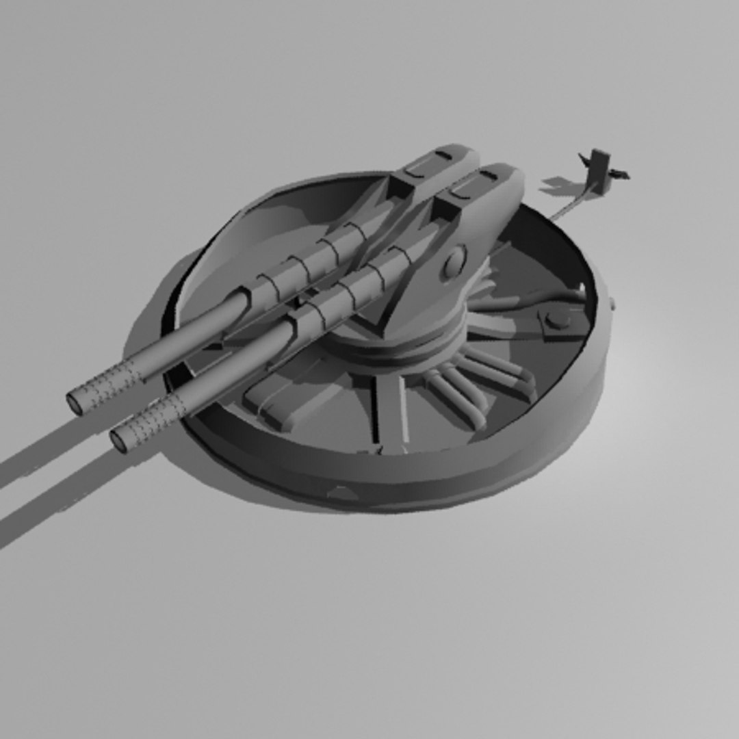 3d Large Aa Gun Model