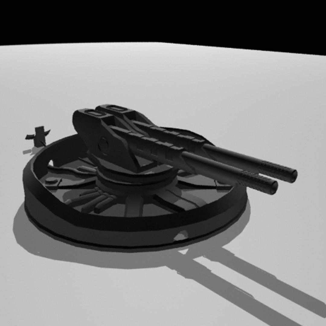 3d Large Aa Gun Model
