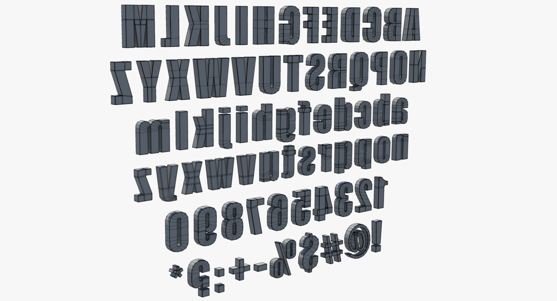 3d Letters Numbers Model