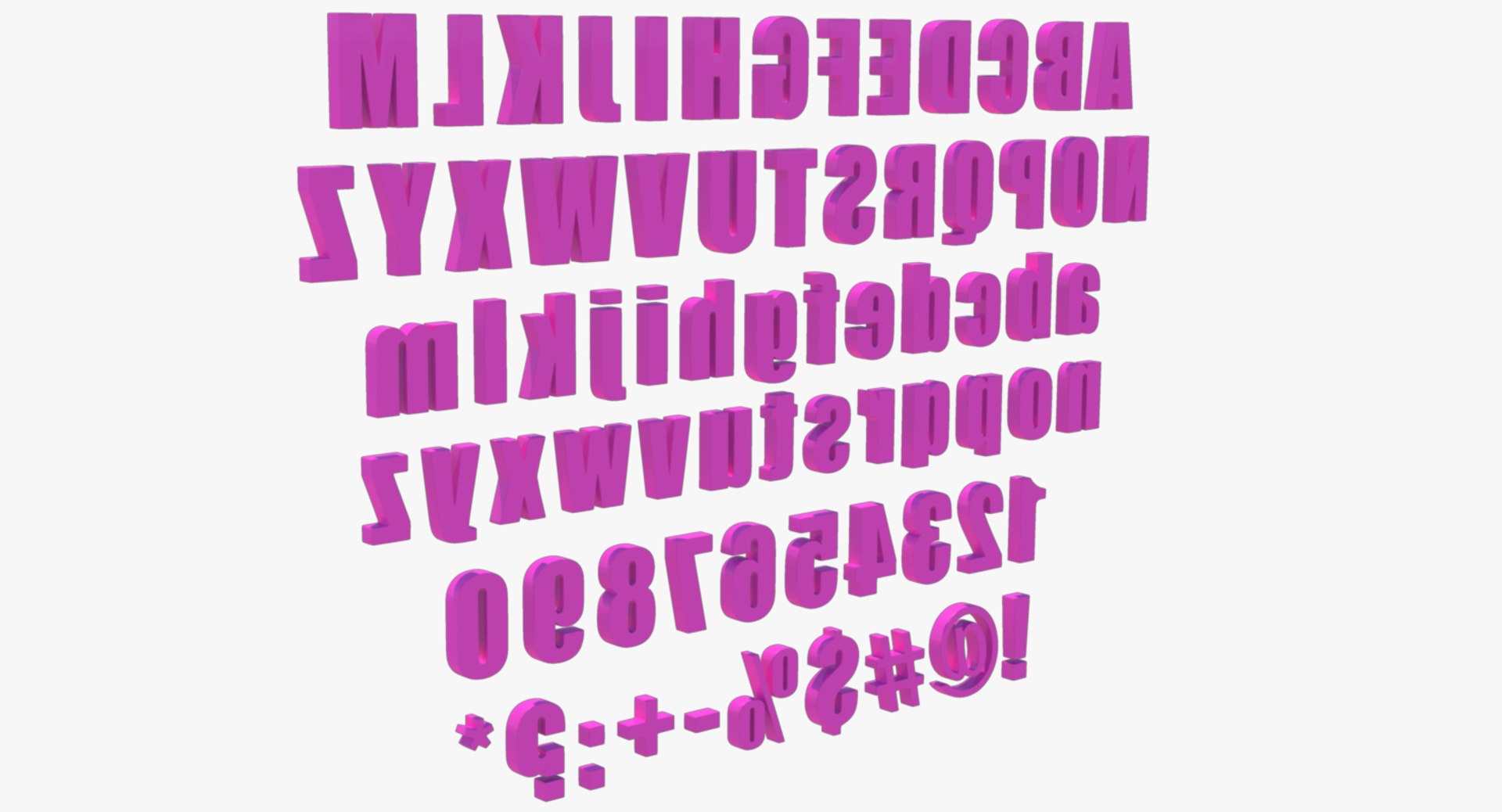 3d Letters Numbers Model