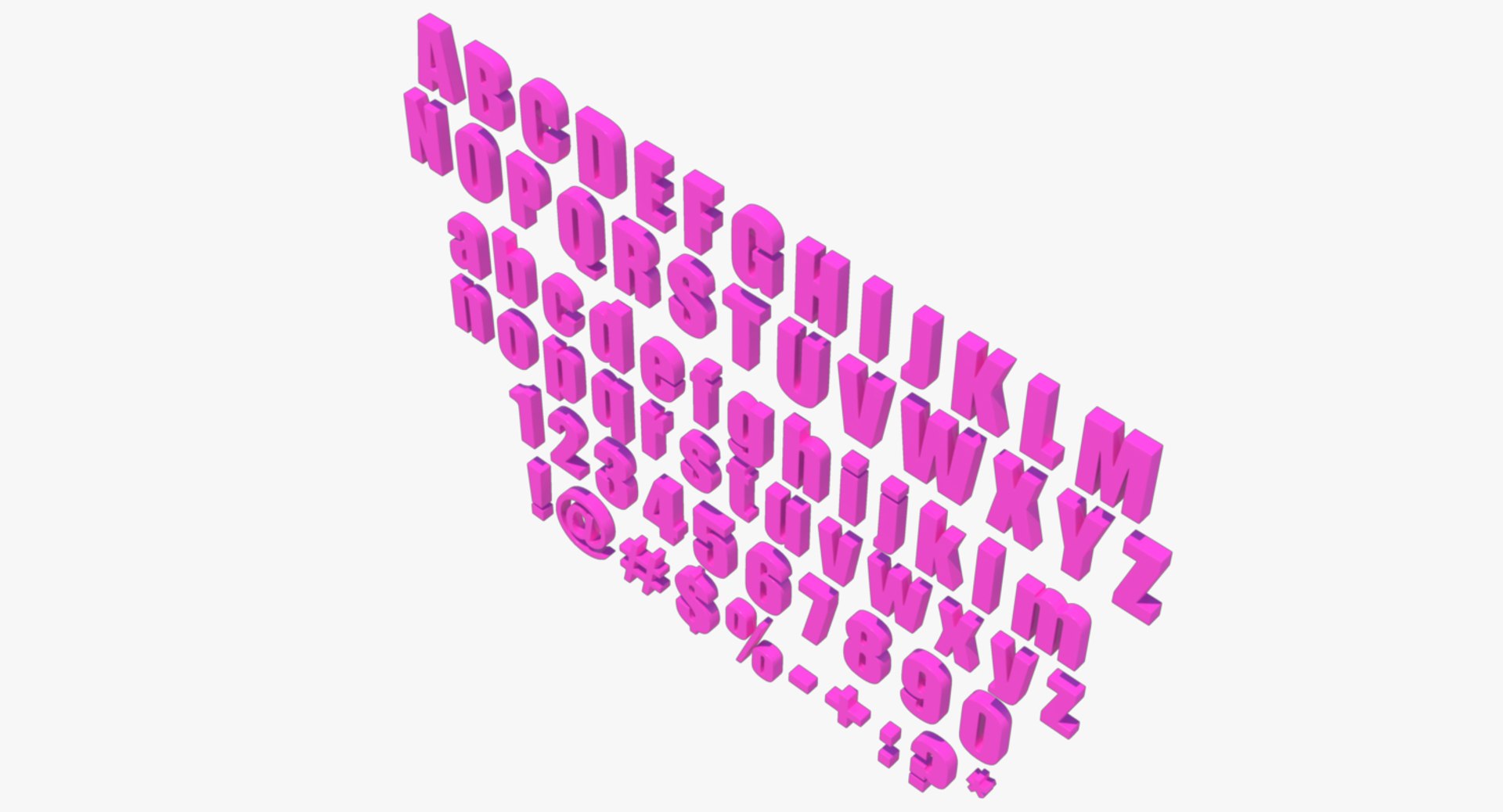 3d Letters Numbers Model